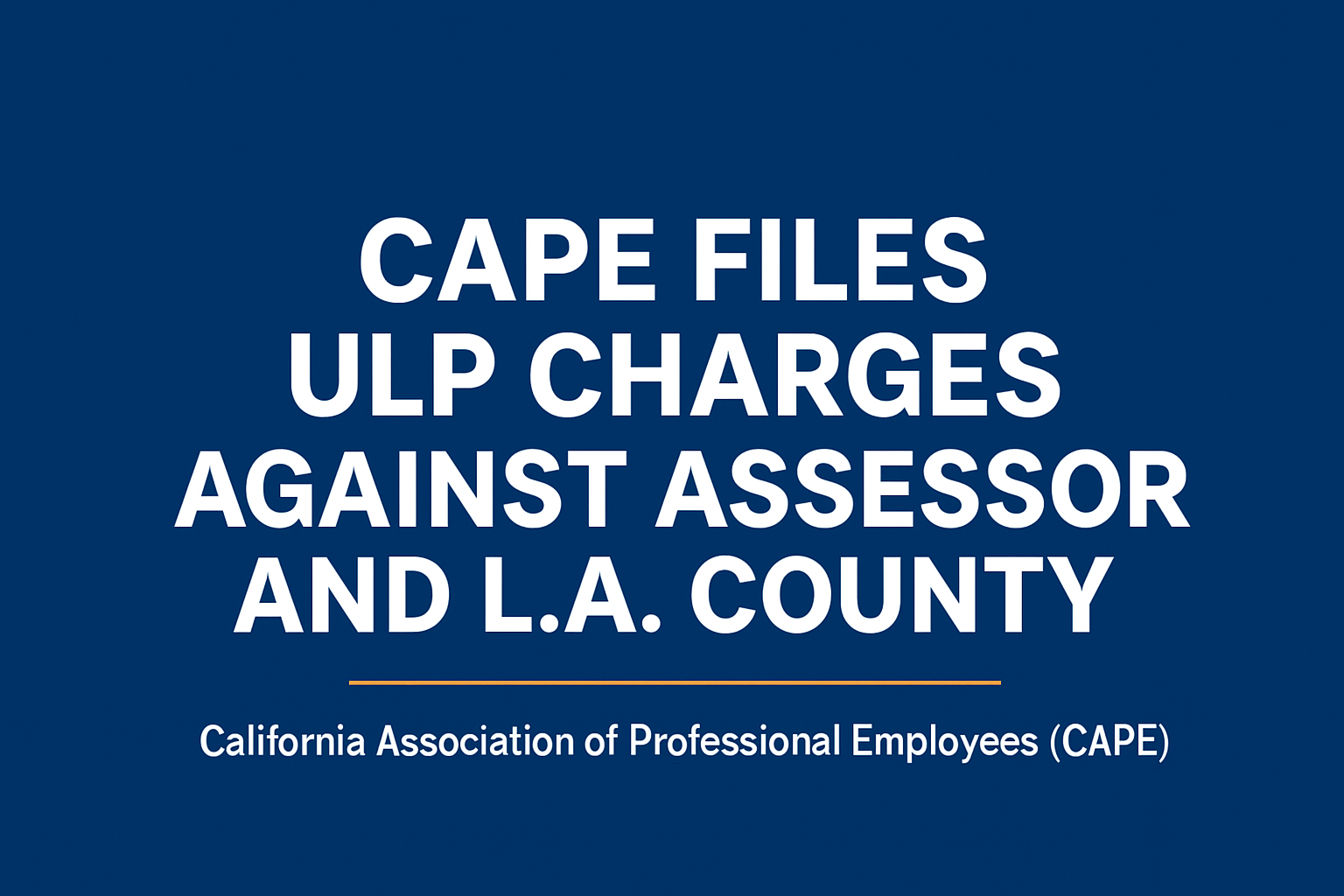 CAPE Files ULP Charges Against Assessor and L.A. County | California ...